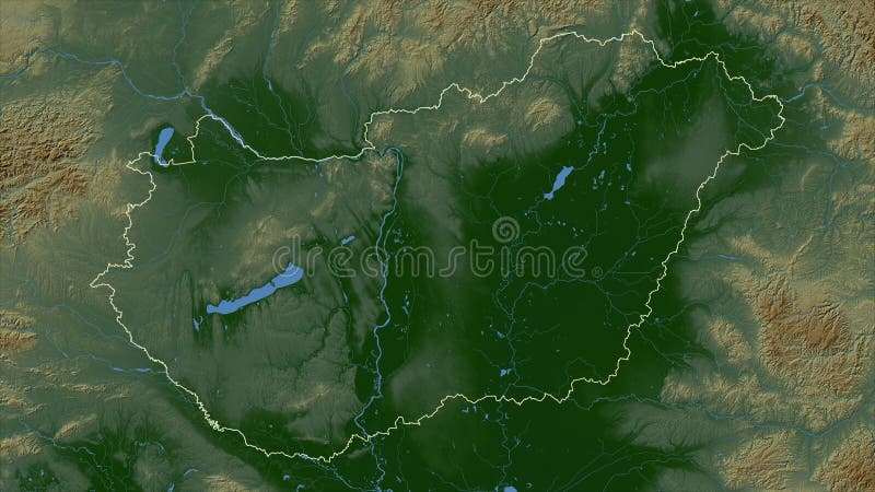 Hungary outlined. Physical stock illustration. Illustration of hungary ...