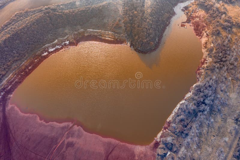 Hungary - Red Mud Storage from Drone View Stock Image - Image of hazard ...
