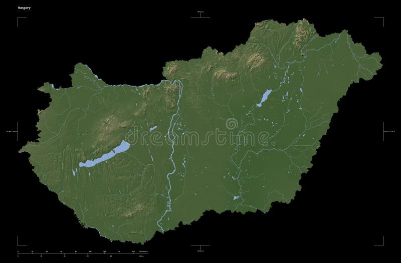 Hungary Shape on Black. Pale Stock Illustration - Illustration of ...