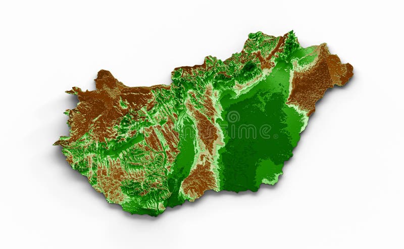 Hungary Topographic Map 3d Realistic Map Color 3d Illustration Stock ...