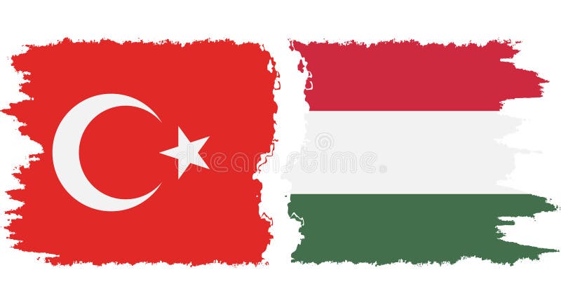 Hungary and Turkey Grunge Flags Connection Vector Stock Vector ...