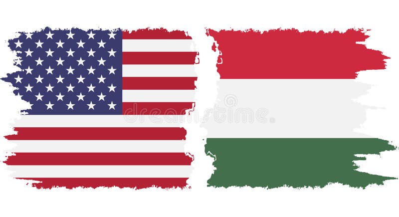 Hungary and USA Grunge Flags Connection Vector Stock Vector ...