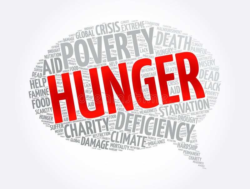 Hunger and Hardship in Life - Pictured by Word Hunger As a Heavy Weight ...