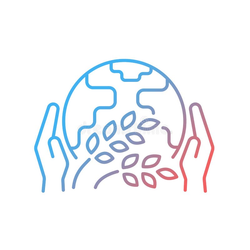 Hunger Relief Organization Gradient Linear Vector Icon Stock Vector ...