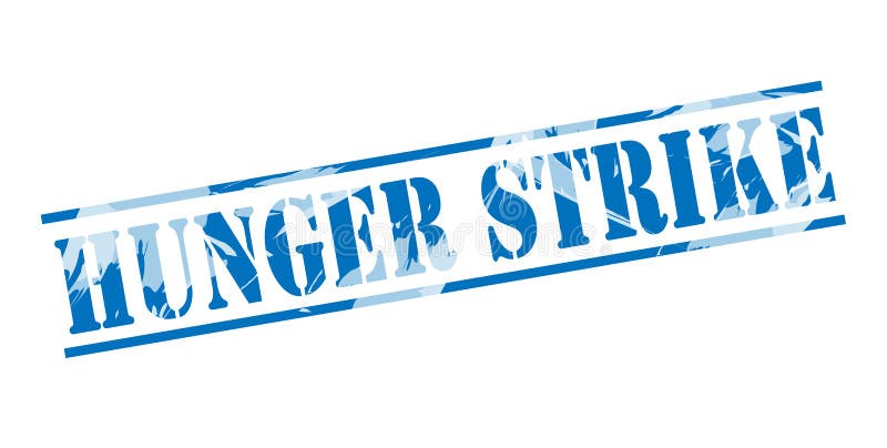 Hunger strike blue stamp stock illustration. Illustration of strike ...