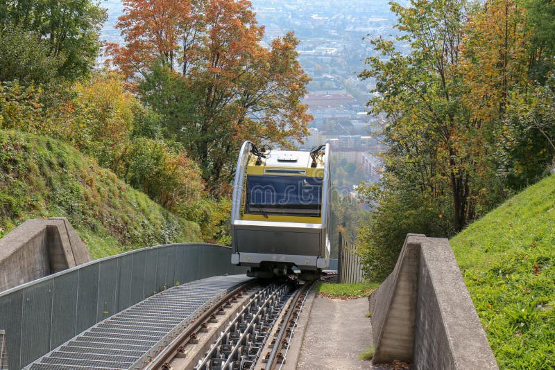 Hungerburgbahn with Wagon Funicular in Innsbruck, Austria Stock Image ...