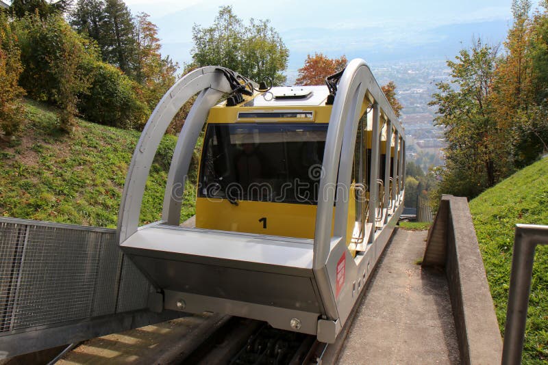 Hungerburgbahn with Wagon Funicular in Innsbruck, Austria Stock Photo ...