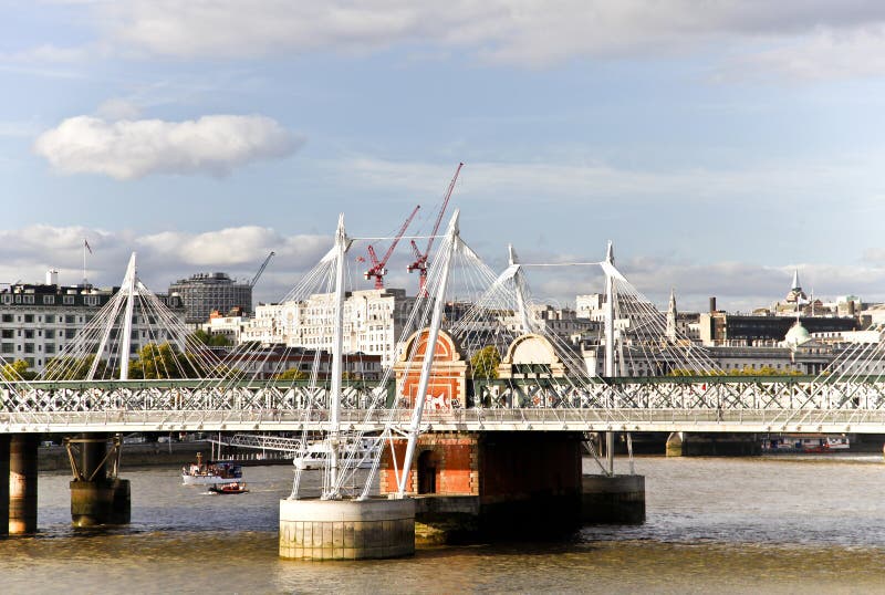 Hungerford Bridge and Golden Jubilee Bridges Stock Image - Image of ...