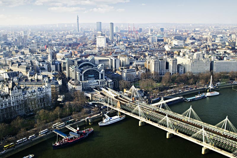 Waterloo Station and London Eye Editorial Image - Image of trains, bank ...