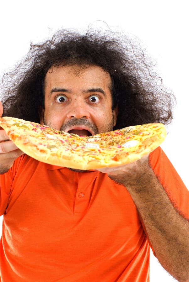 Hungry !! stock image. Image of pizza, adult, dinner, obesity - 8993269