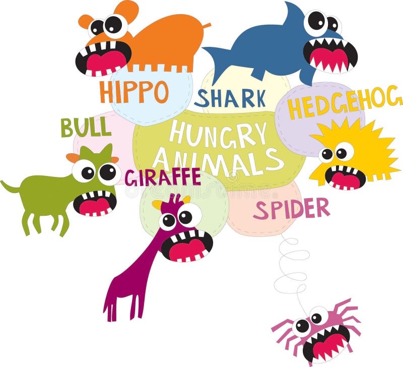 Hungry animals stock vector. Illustration of text, bull - 9672138