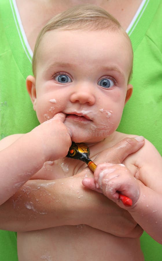 Hungry baby stock image. Image of face, nature, months - 2566069
