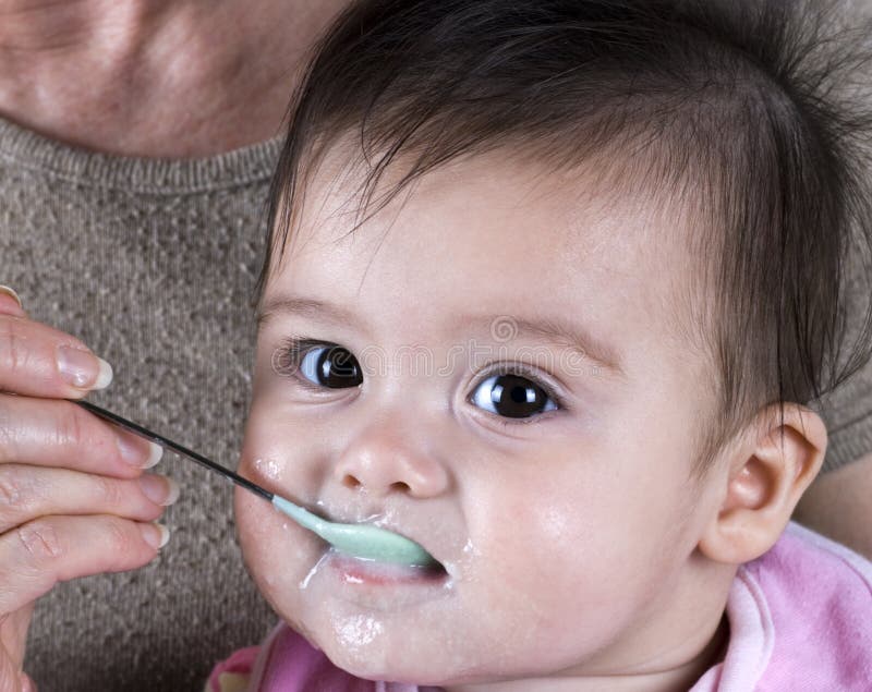 Hungry Baby stock image. Image of swallow, granddaughter - 7660131
