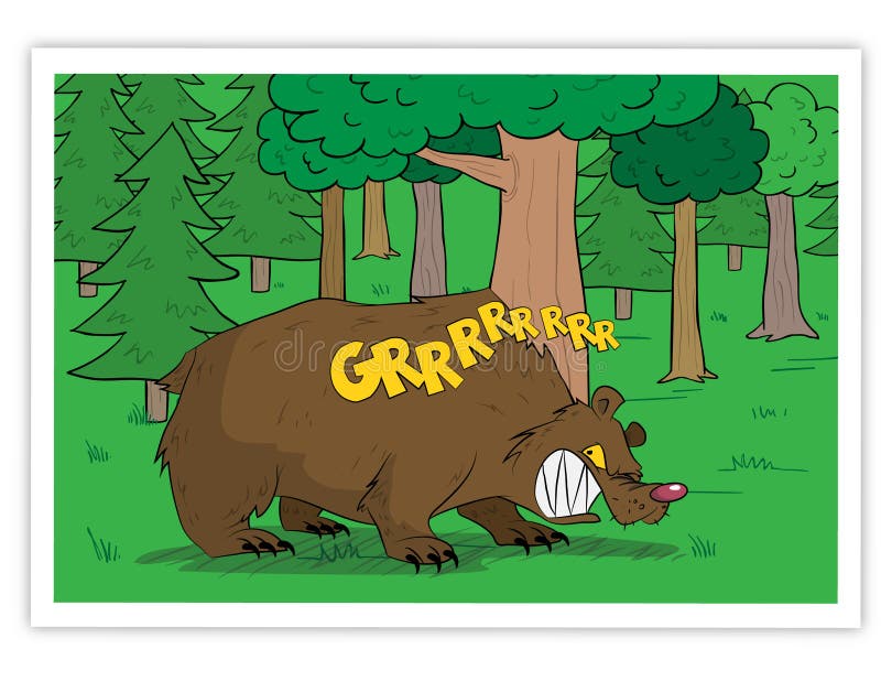 Bear growling fiercely stock vector. Illustration of predator - 182789011