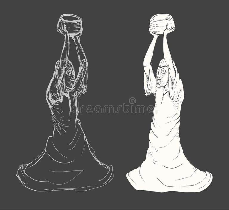 Hungry beggar man draw stock vector. Illustration of arts - 314199208