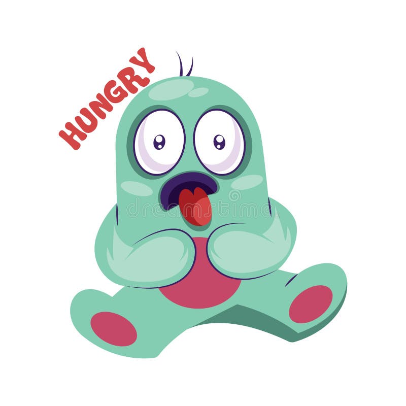 Hungry Blue Monster Vector Illustration on a Stock Vector ...