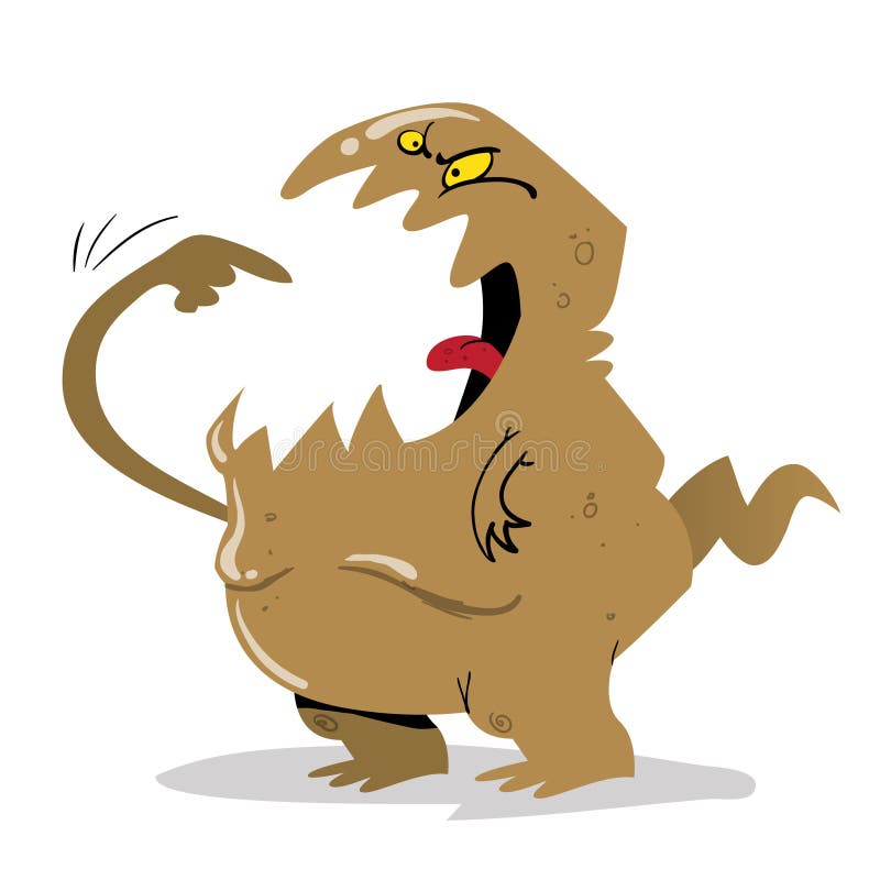 Big Fat Scary Monster with Sharp Teeth Stock Vector - Illustration of ...