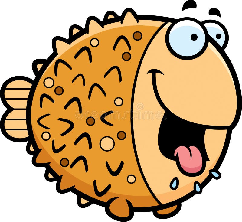 Hungry Cartoon Pufferfish stock vector. Illustration of graphic - 47412640