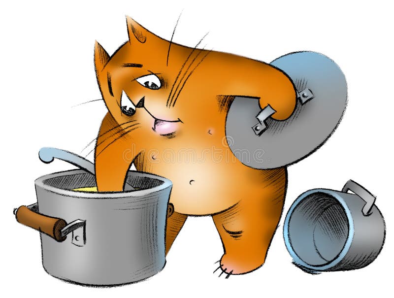 Hungry_cat stock illustration. Illustration of search - 17556566