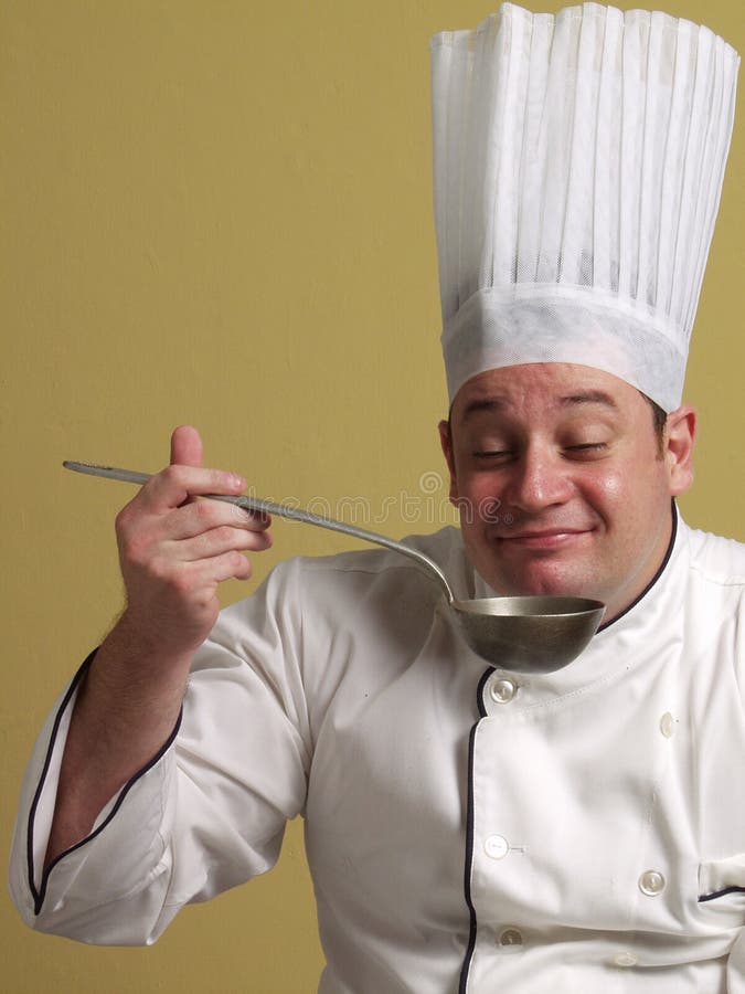 Hungry chef. stock image. Image of holding, adult, smelling - 18502559