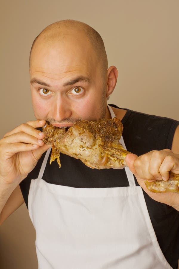 Hungry cook stock image. Image of grilled, chef, face - 45491045