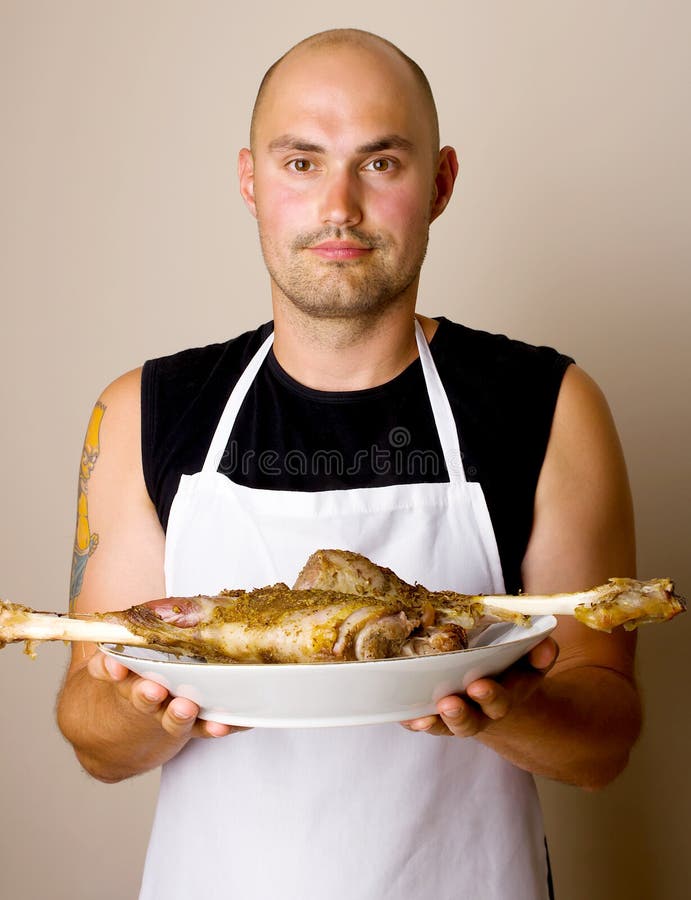 Hungry cook stock image. Image of grilled, chef, face - 45491045