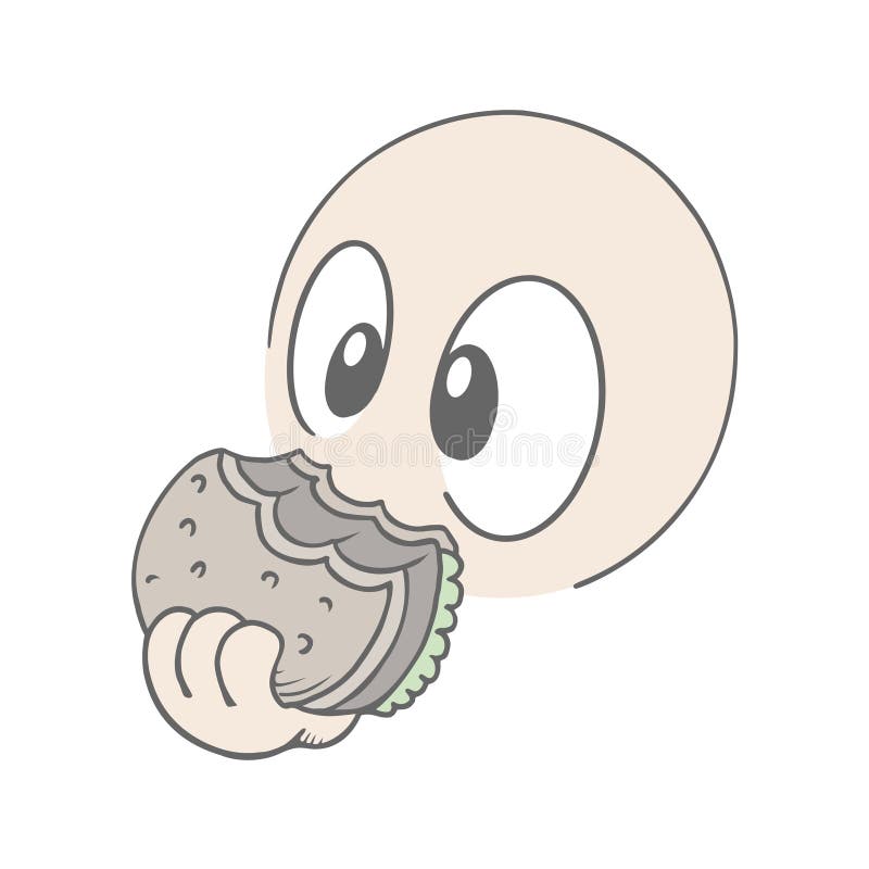 Hungry face eating burger stock vector. Illustration of cheerful ...
