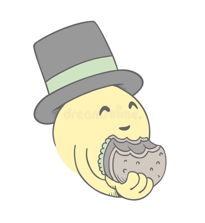 Hungry face eating burger stock vector. Illustration of emoticon ...