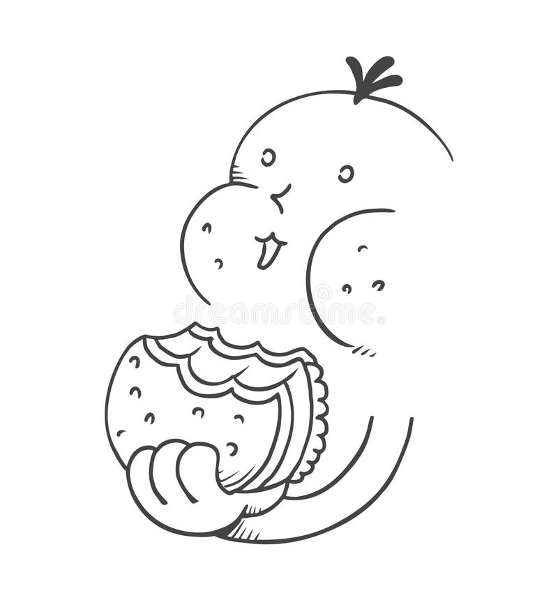 Hungry face eating burger stock vector. Illustration of meal - 303198056