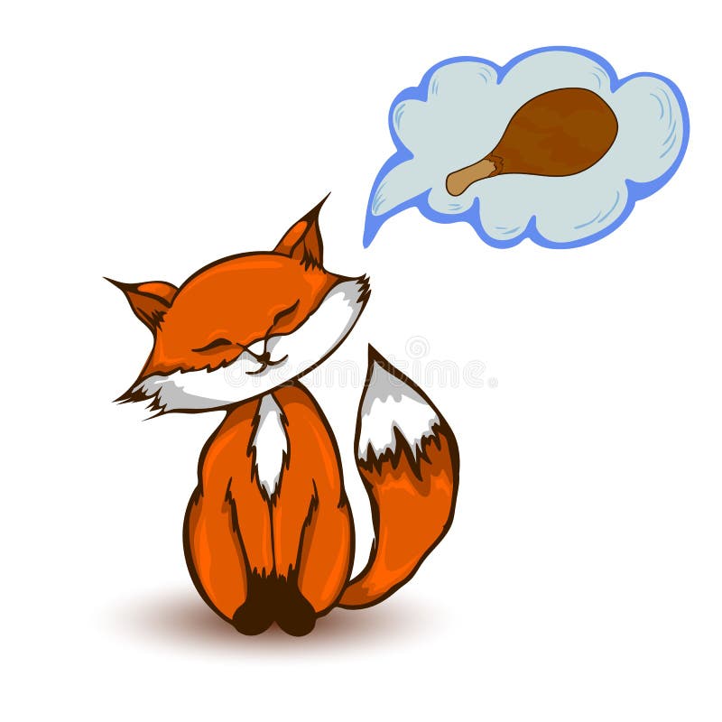 Fox Eating Chicken Cartoon