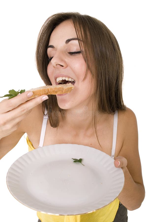 Hungry girl stock image. Image of health, fruit, girl - 6370593