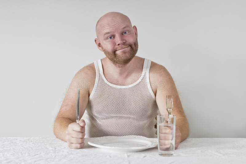 Hungry and Happy Man stock image. Image of people, glass - 29637739