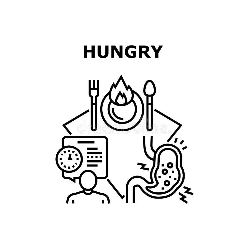 Hungry Icon Vector Illustration Stock Vector - Illustration of hunger ...