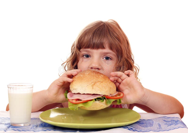 Hungry little girl eat stock image. Image of happy, beauty - 26372425