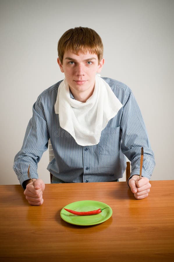 Hungry man stock photo. Image of studio, human, hungry - 12982652