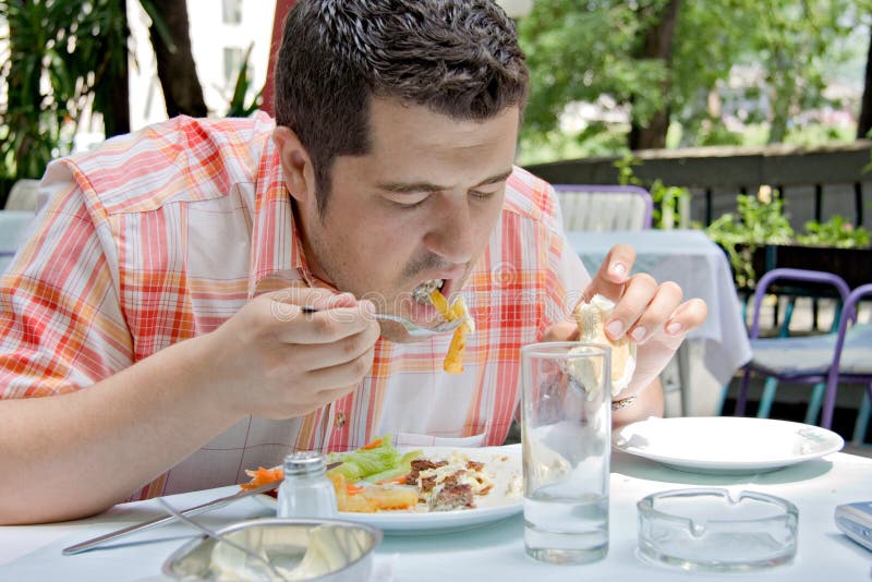 A hungry man stock image. Image of knife, cutlery, cookery - 161745