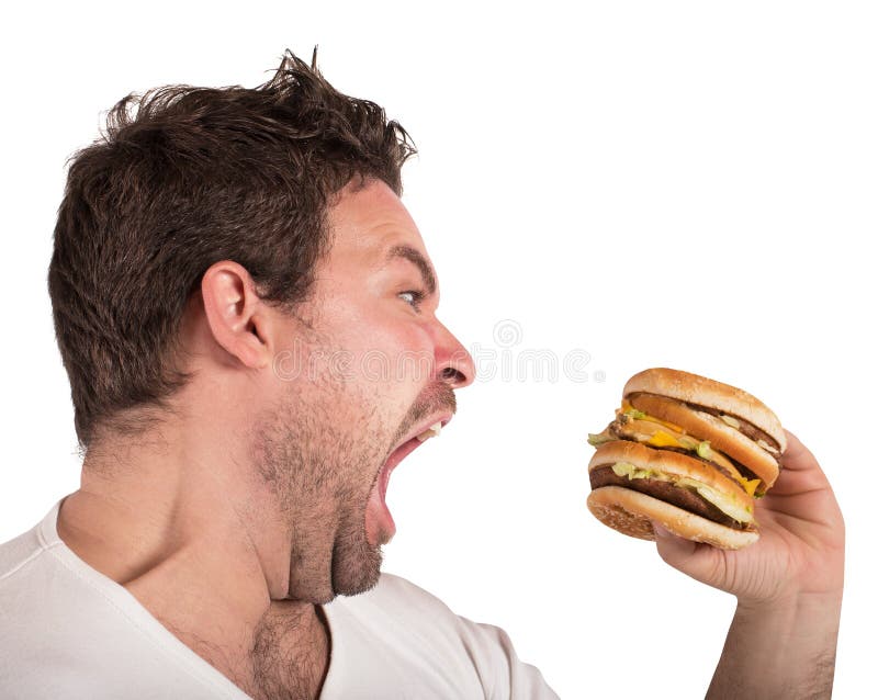 Hungry man stock image. Image of sandwich, hunger, health - 55832153
