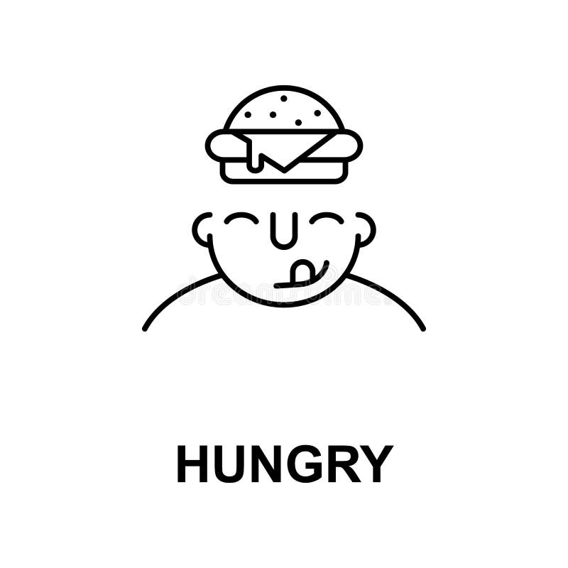 Hungry Human Icon In Different Style Vector Illustration. Two Colored ...