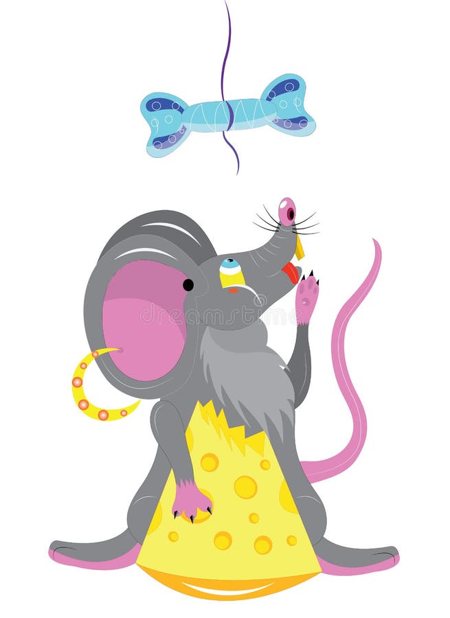 Hungry mouse. stock vector. Illustration of food, thread - 31206765