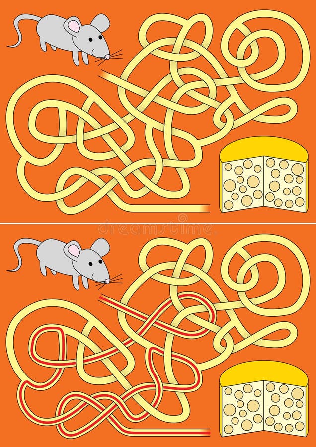 Hungry mouse maze stock vector. Illustration of solution - 82170445