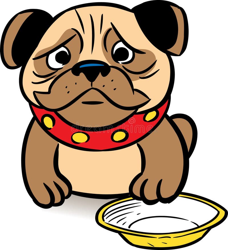Hungry pug stock vector. Illustration of animal, collar - 22057442