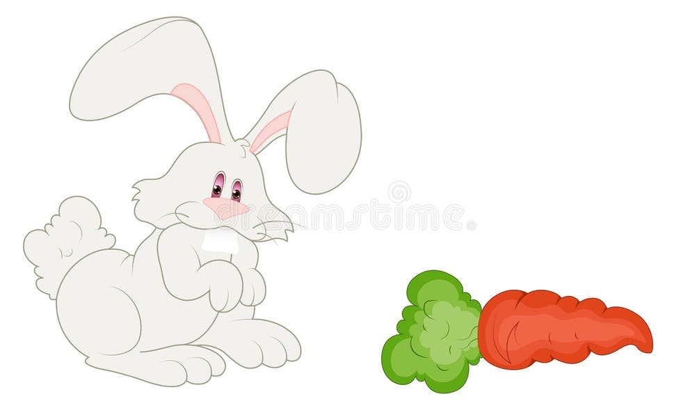 Hungry Rabbit stock illustration. Illustration of adorable - 24560619