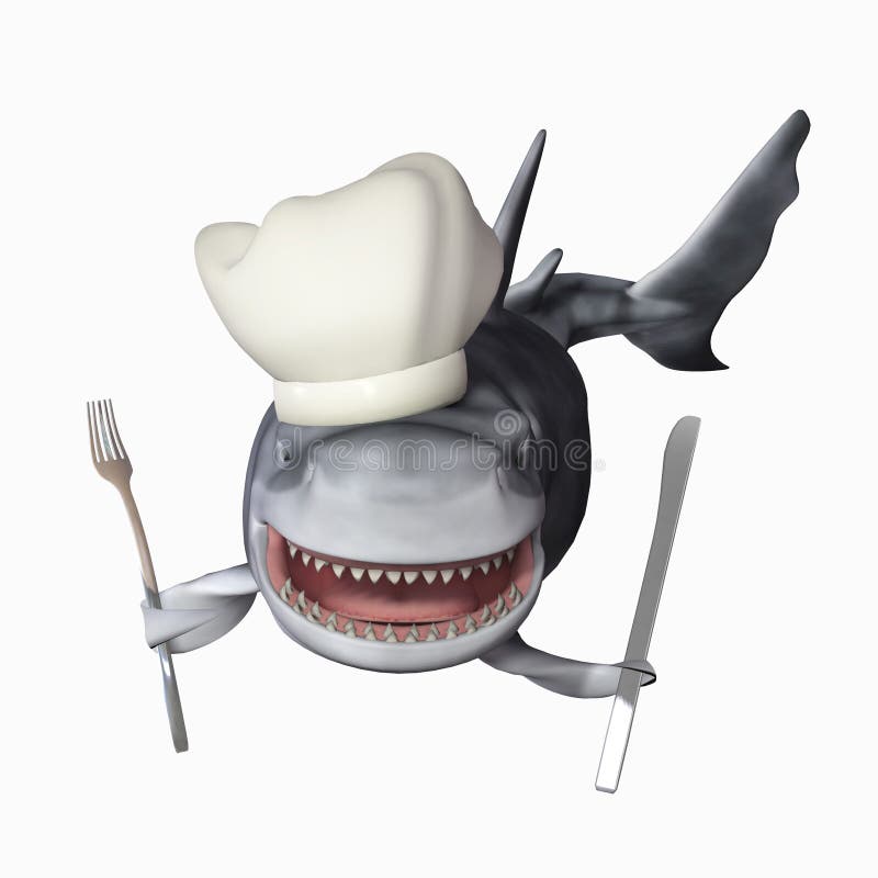 Hungry Shark Drawing stock illustration. Illustration of predator ...