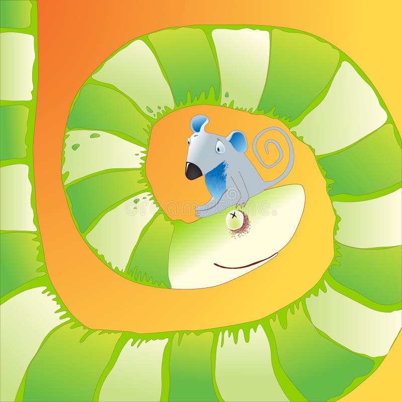 Hungry Snake and Sad Mouse stock vector. Illustration of funny - 4979684