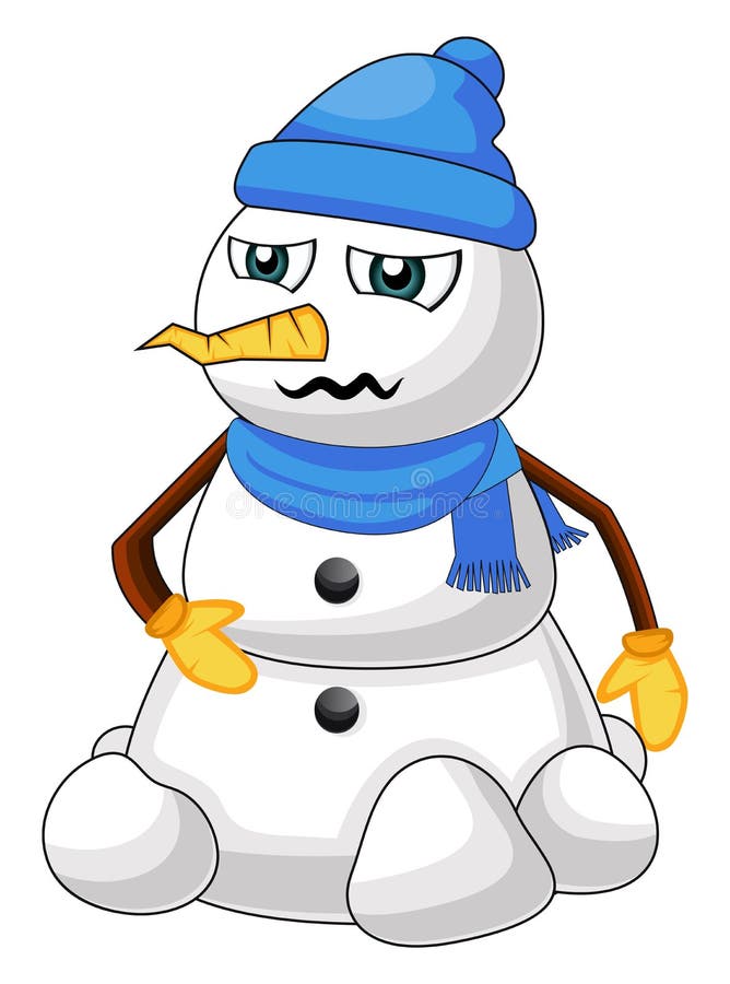 Hungry Snowman Illustration Vector Stock Vector - Illustration of ...
