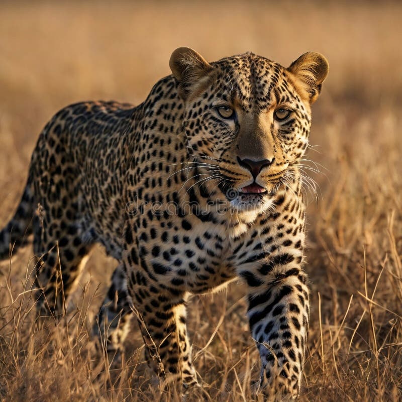 Hungry wilderness Leopard stock illustration. Illustration of predator ...