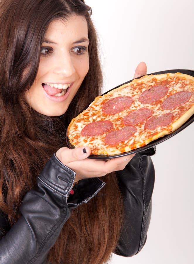 Hungry woman stock photo. Image of tomato, adult, lunch - 14837674