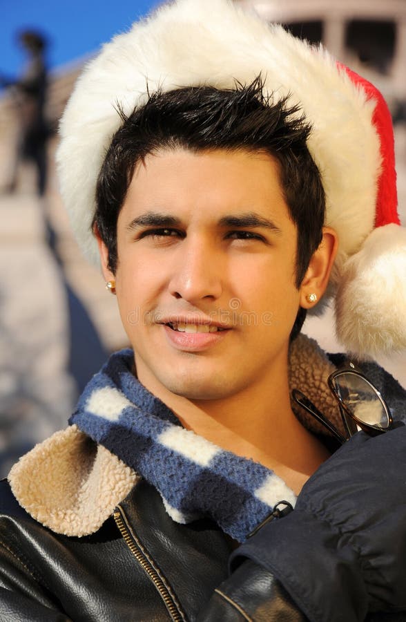 Good-Looking Santa with a Smile. Stock Image - Image of grungy, lean ...