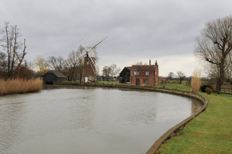 Hunsett Drainage Mill stock photo. Image of norfolk, reeds - 55216674