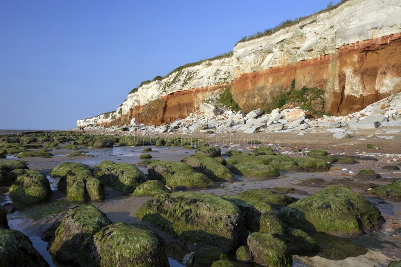 Hunstanton Cliffs on the Norfolk Coast Stock Image - Image of geology ...